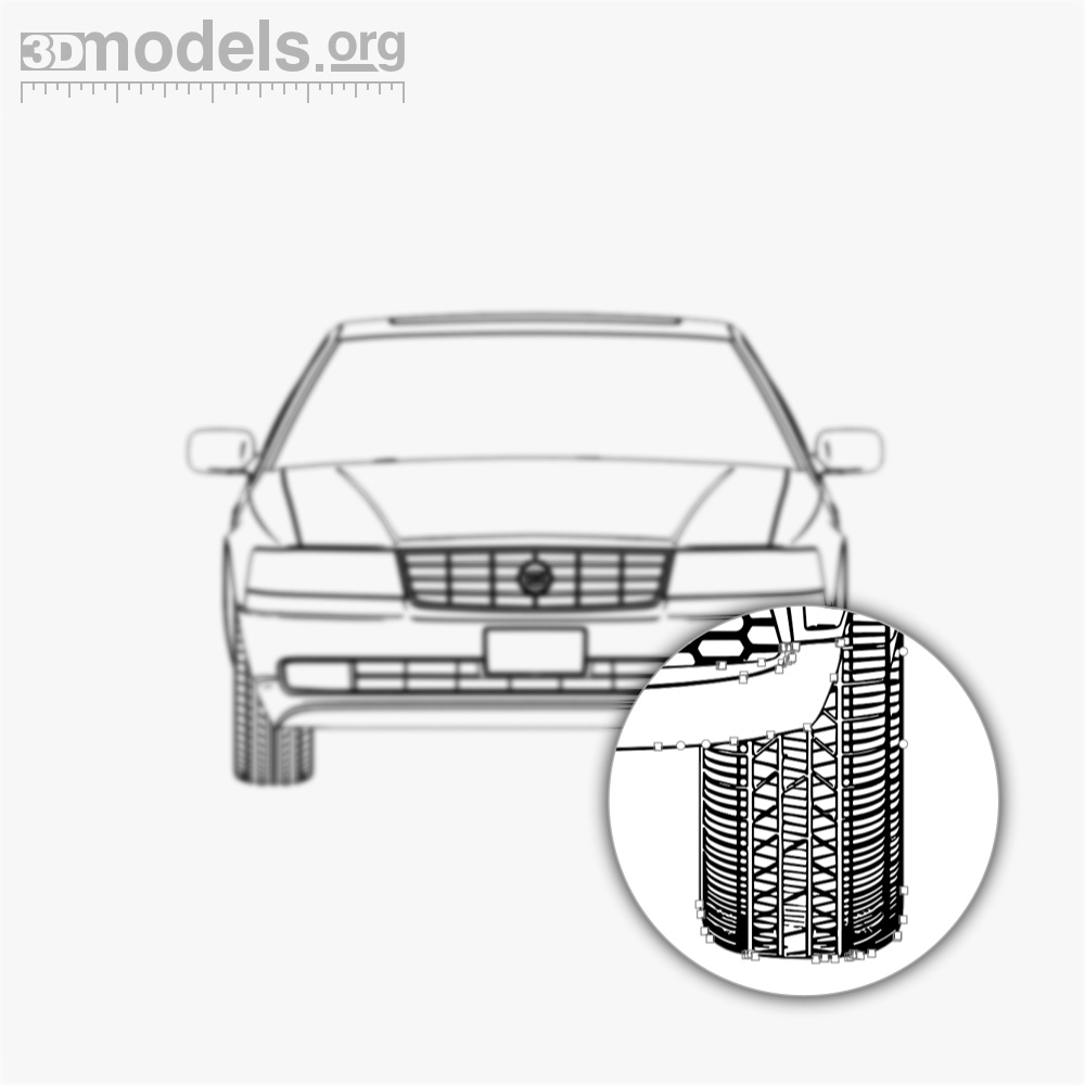 Cadillac Seville STS 2004 Vector Blueprint - 3DModels.org