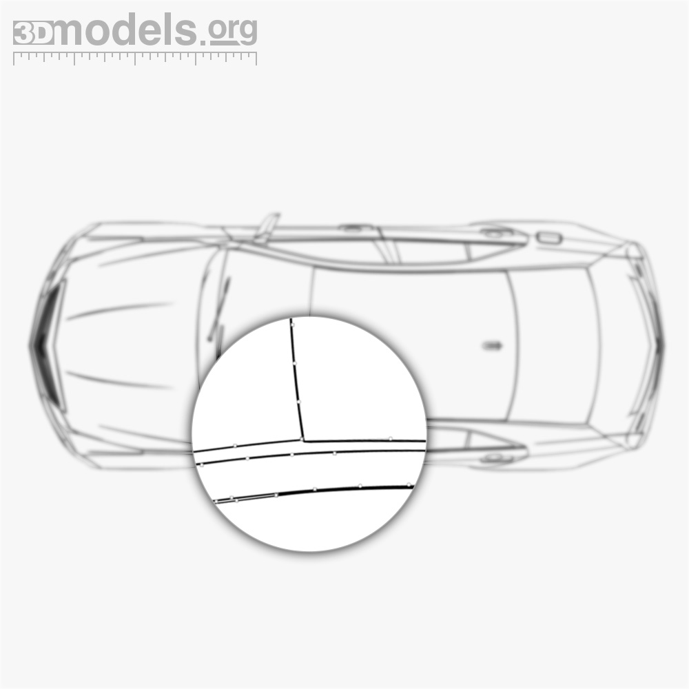 Cadillac ATS Premium Performance Sedán 2020 Plano Vectorial - 3DModels.org