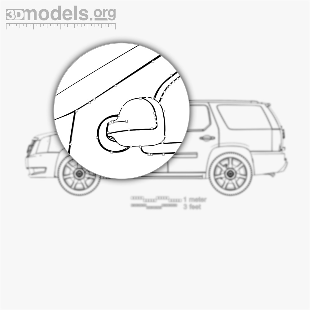 Cadillac Escalade 2014 Vector Blueprint - 3DModels.org