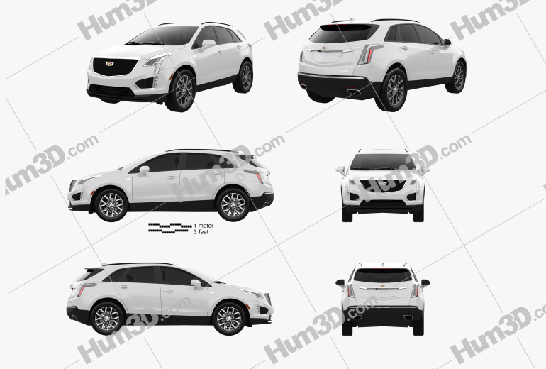 Cadillac XT5 CN-spec 2022 Blueprint Template - 3DModels.org