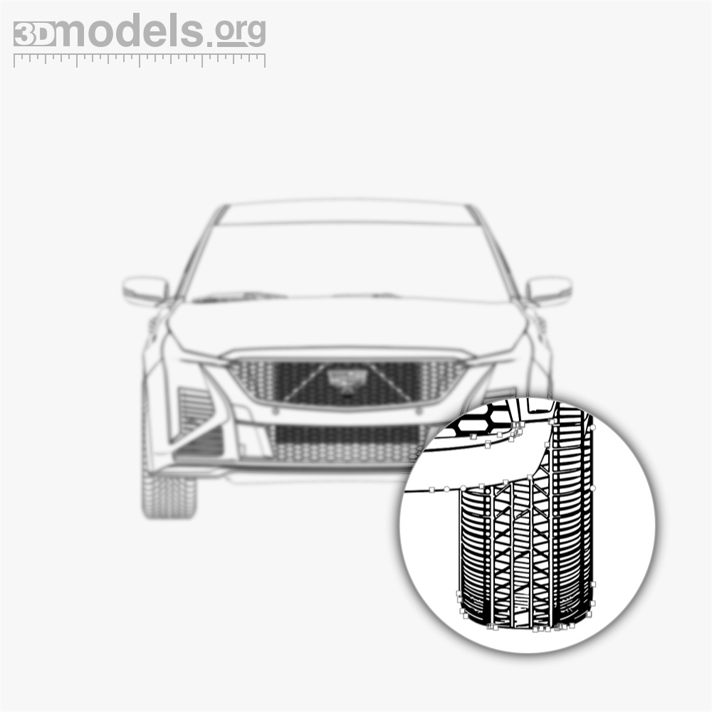 Cadillac CT5-V Blackwing 2025 Vector Blueprint - 3DModels.org