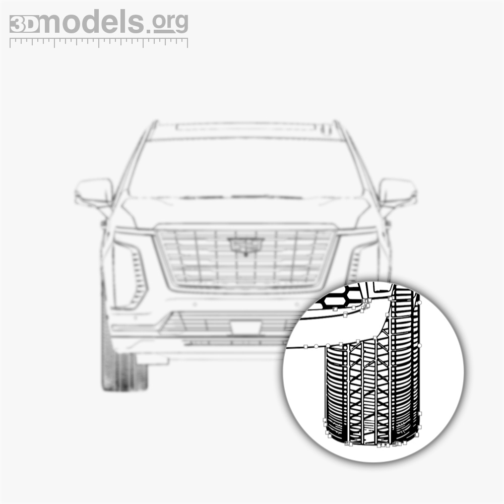 Cadillac Escalade Premium Luxury Platinum 2025 Vector Blueprint ...
