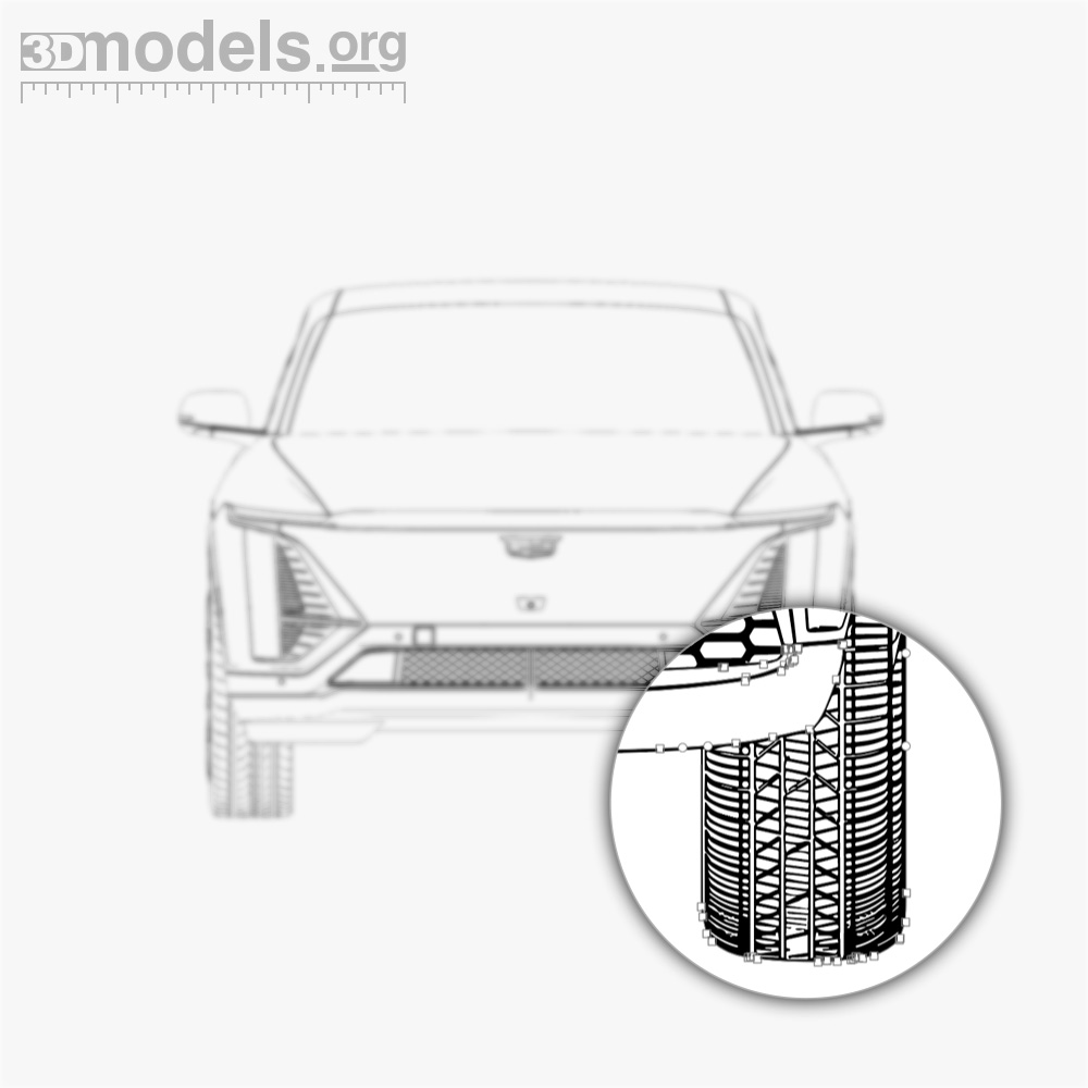 Cadillac Lyriq V 2025 Vector Blueprint - 3DModels.org