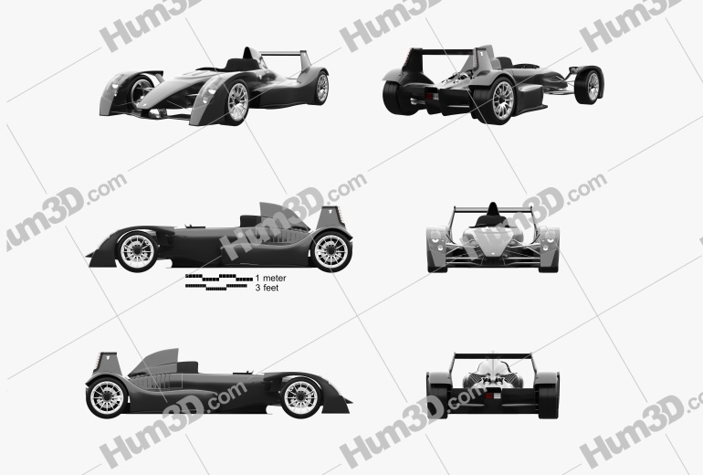 Caparo T1 2012 Blueprint Template - 3DModels.org