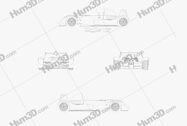 Caparo T1 2012 Blueprint - 3DModels.org