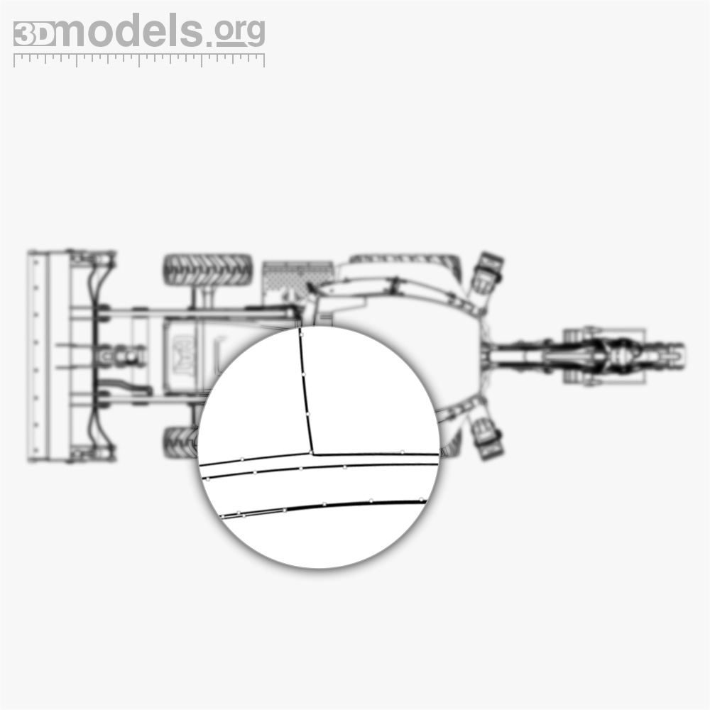 Caterpillar 420F Backhoe Loader 2014 Vector Blueprint - 3DModels.org