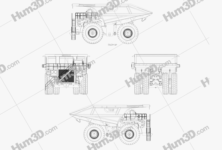 Caterpillar 793F Dump Truck 2009 Blueprint - 3DModels.org