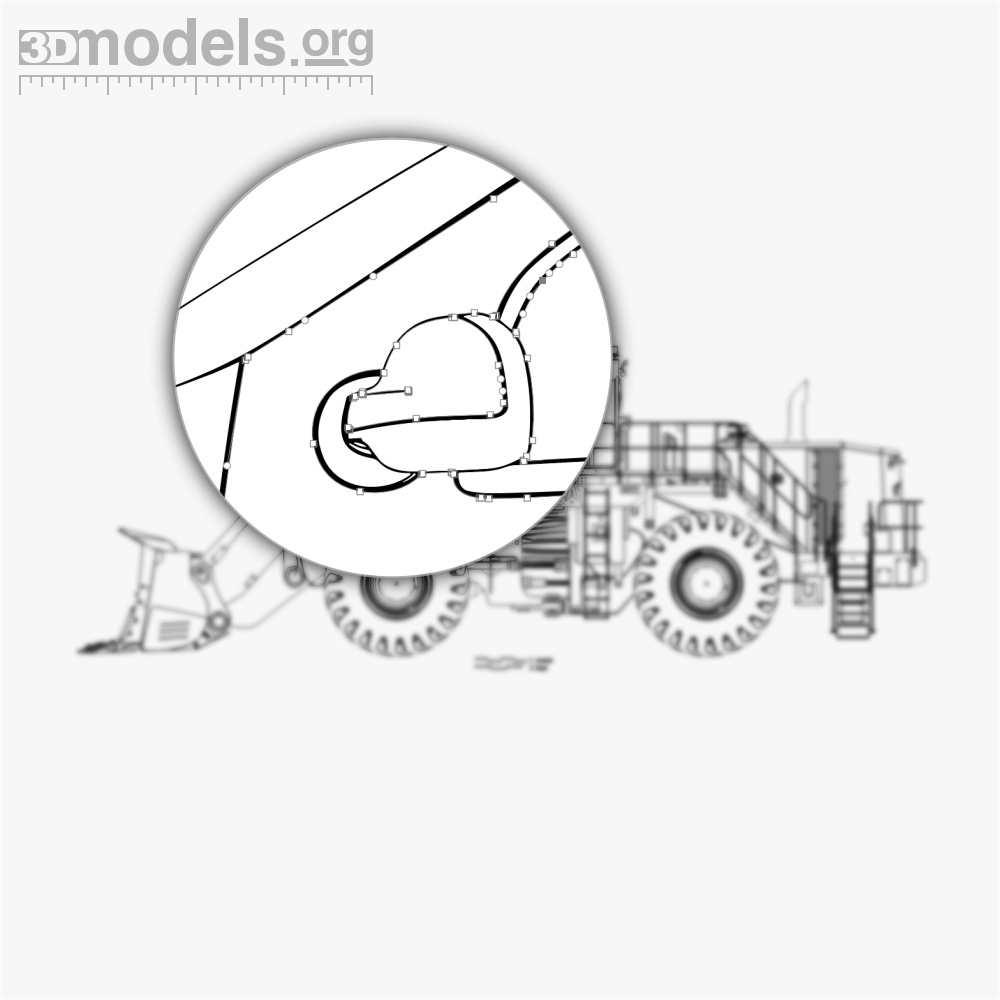 Caterpillar 992K Wheel Front Loader 2010 Vector Blueprint - 3DModels.org
