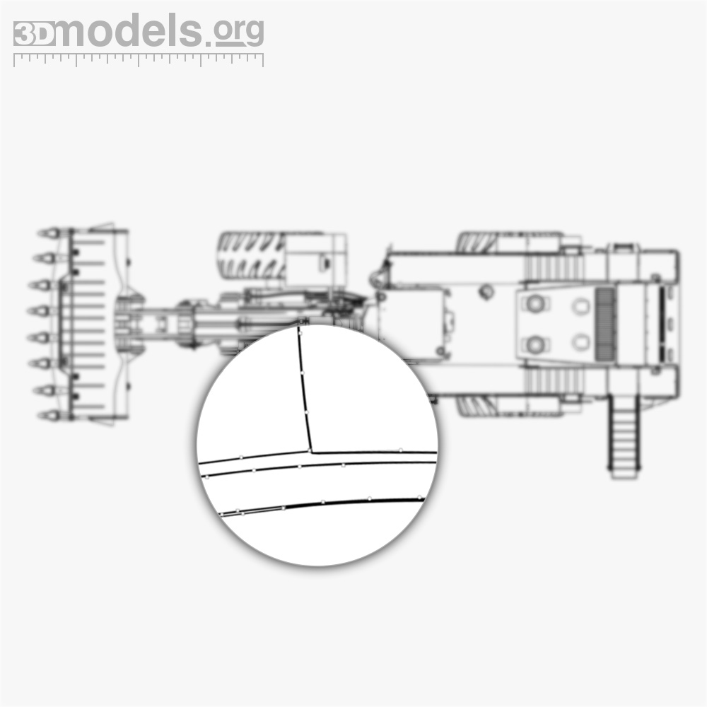 Caterpillar 992K Wheel Front Loader 2010 Vector Blueprint - 3DModels.org
