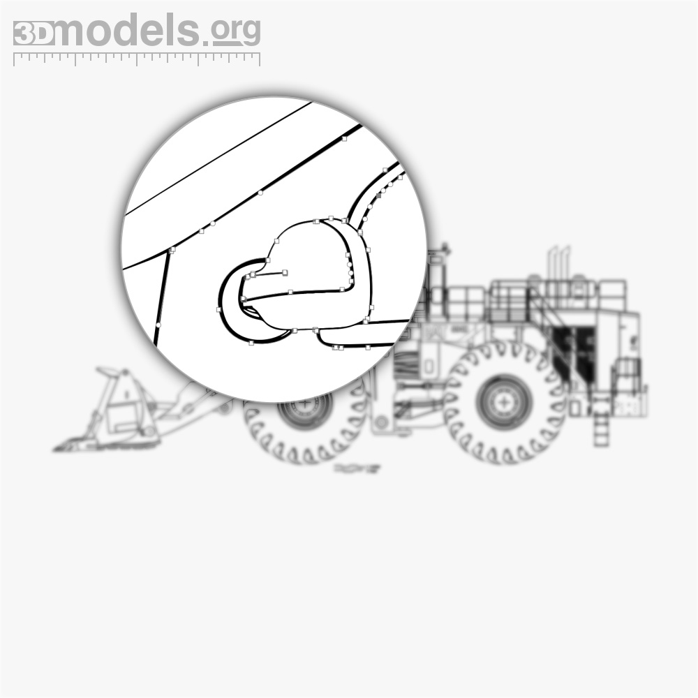 Caterpillar 994H Wheel Front Loader 2012 Vector Blueprint - 3DModels.org