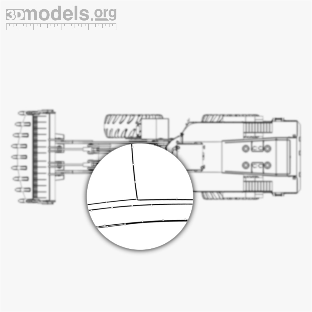 Caterpillar 994H Wheel Front Loader 2012 Vector Blueprint - 3DModels.org