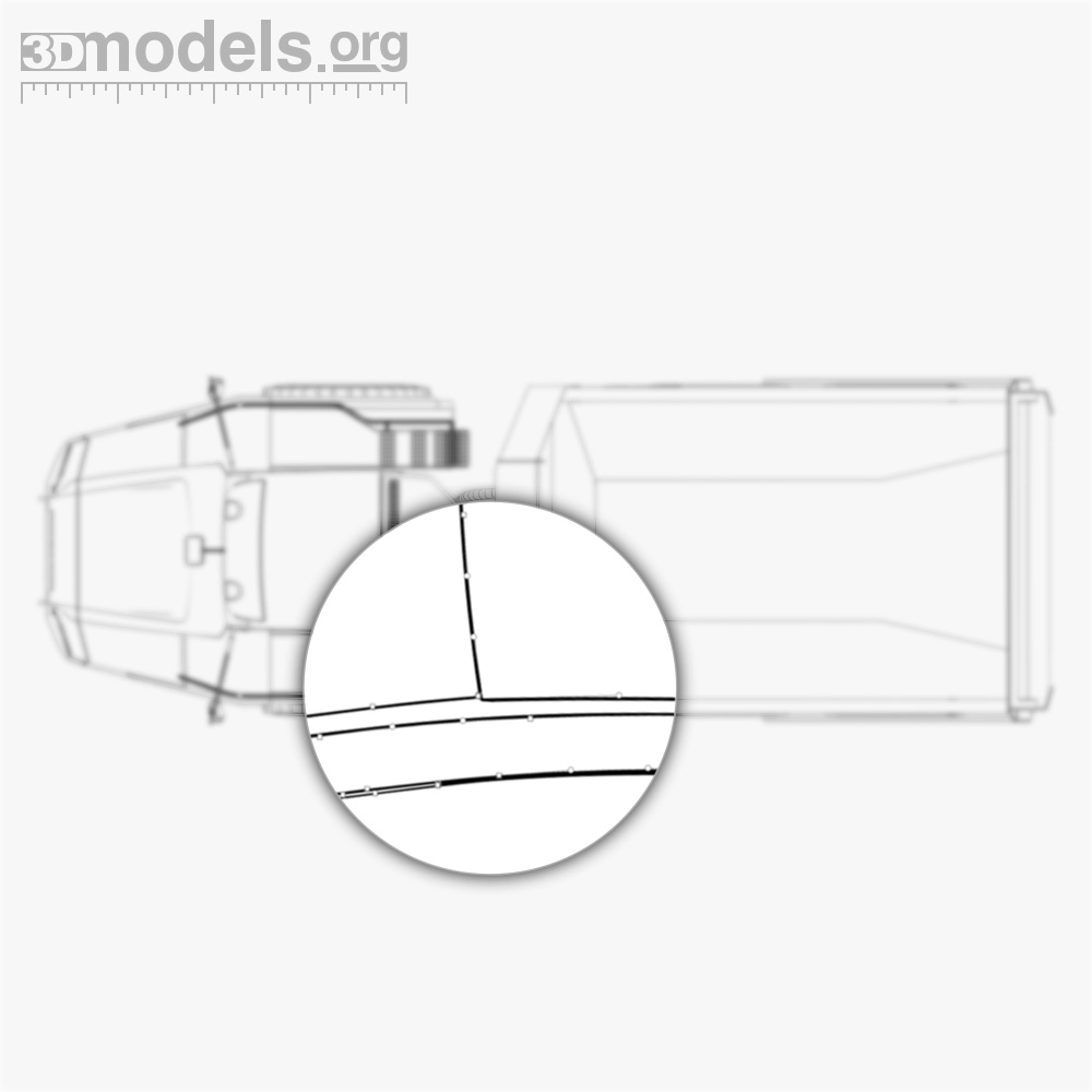 Caterpillar 740 GC Articulated Truck 2022 Vector Blueprint - 3DModels.org