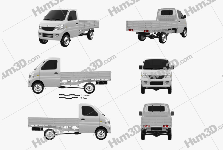 Chana Star Truck Single Cab 2016 Blueprint Template - 3DModels.org