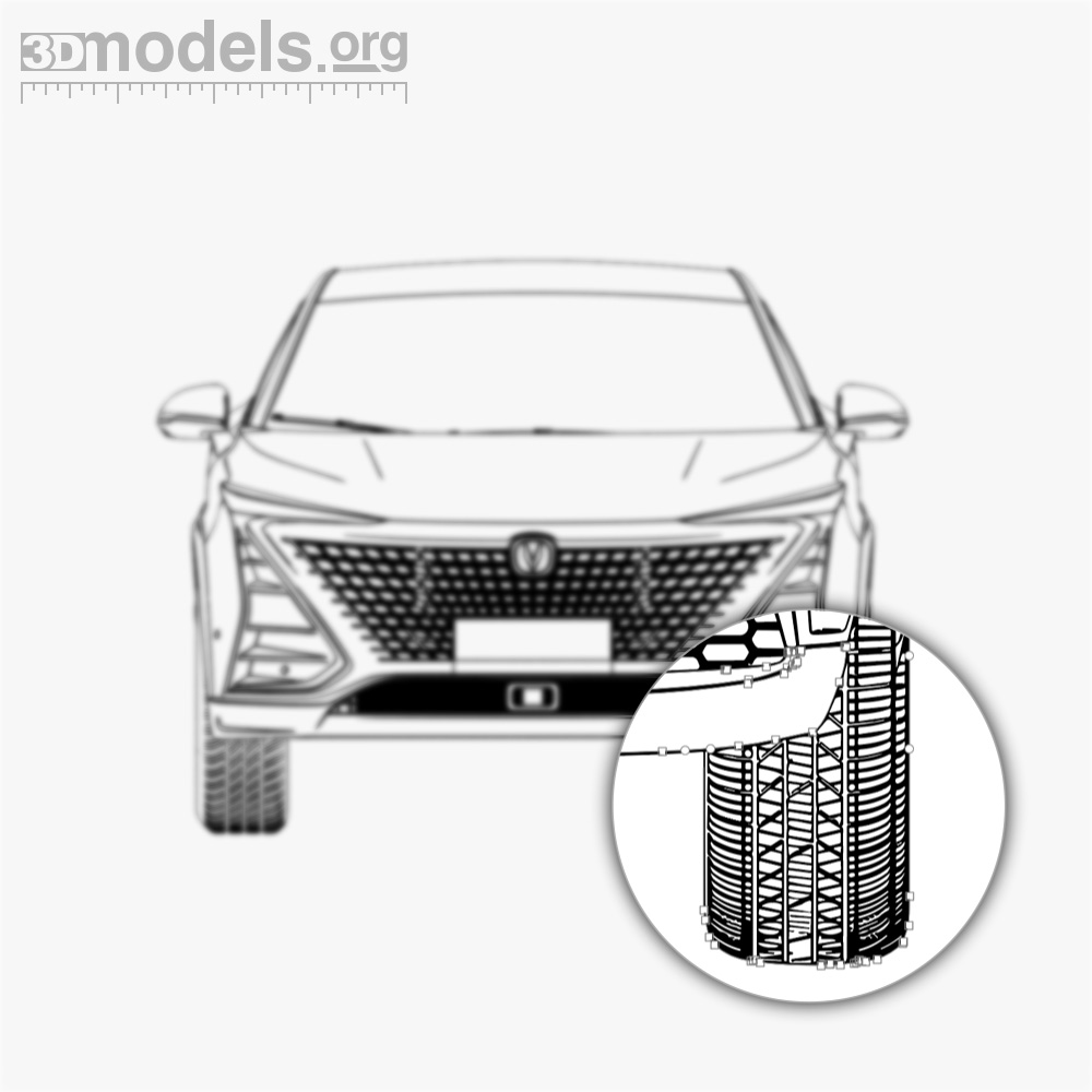 Changan Uni-t 2023 Vector Blueprint - 3DModels.org