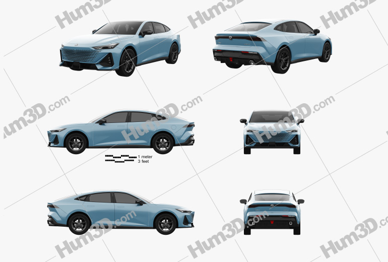 Changan Uni-V 2022 Blueprint Template - 3DModels.org