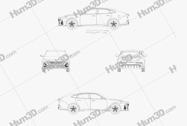 Changan Uni-V 2022 Blueprint - 3DModels.org