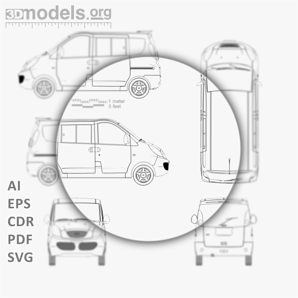 Chery Riich II (S22) 2014 Vector Blueprint - 3DModels.org