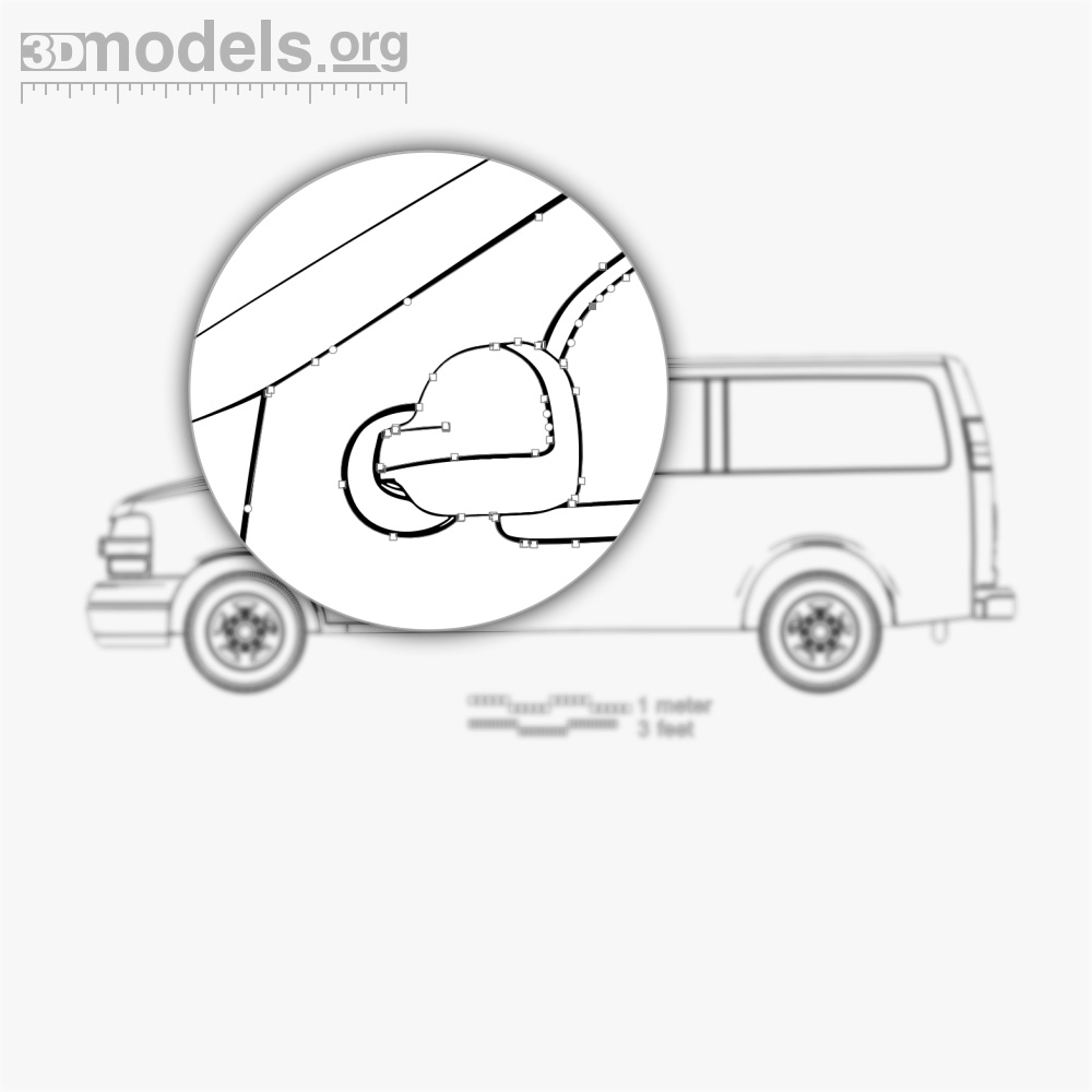 Chevrolet Express 2011 Vector Blueprint - 3DModels.org