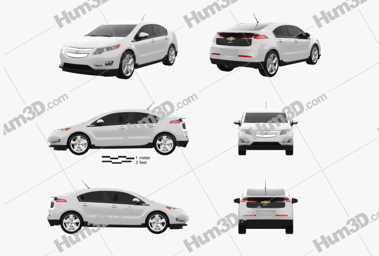 Chevrolet Volt 2014 Blueprint Template - 3DModels.org