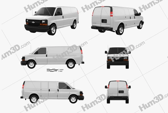 Panel van blueprints Download in PNG - 3DModels.org