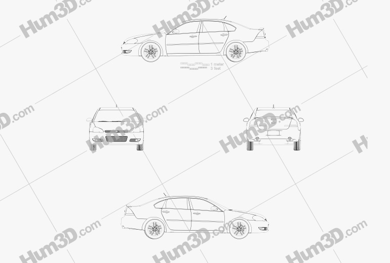 Chevrolet Impala 2015 Blueprint - 3DModels.org