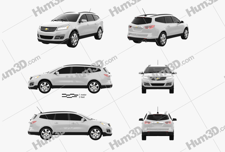Chevrolet Traverse 2016 Blueprint Template - 3DModels.org