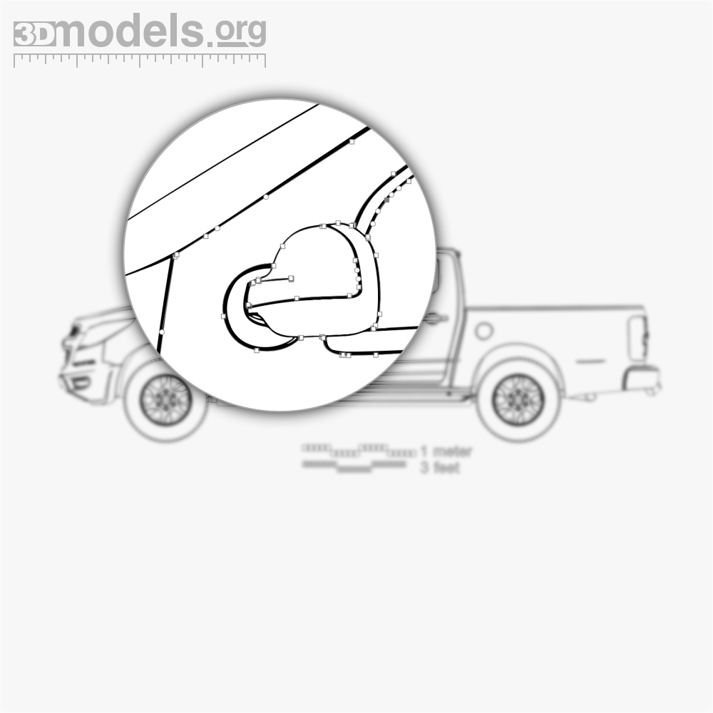 Chevrolet Colorado S-10 Crew Cab 2016 Vector Blueprint - 3DModels.org
