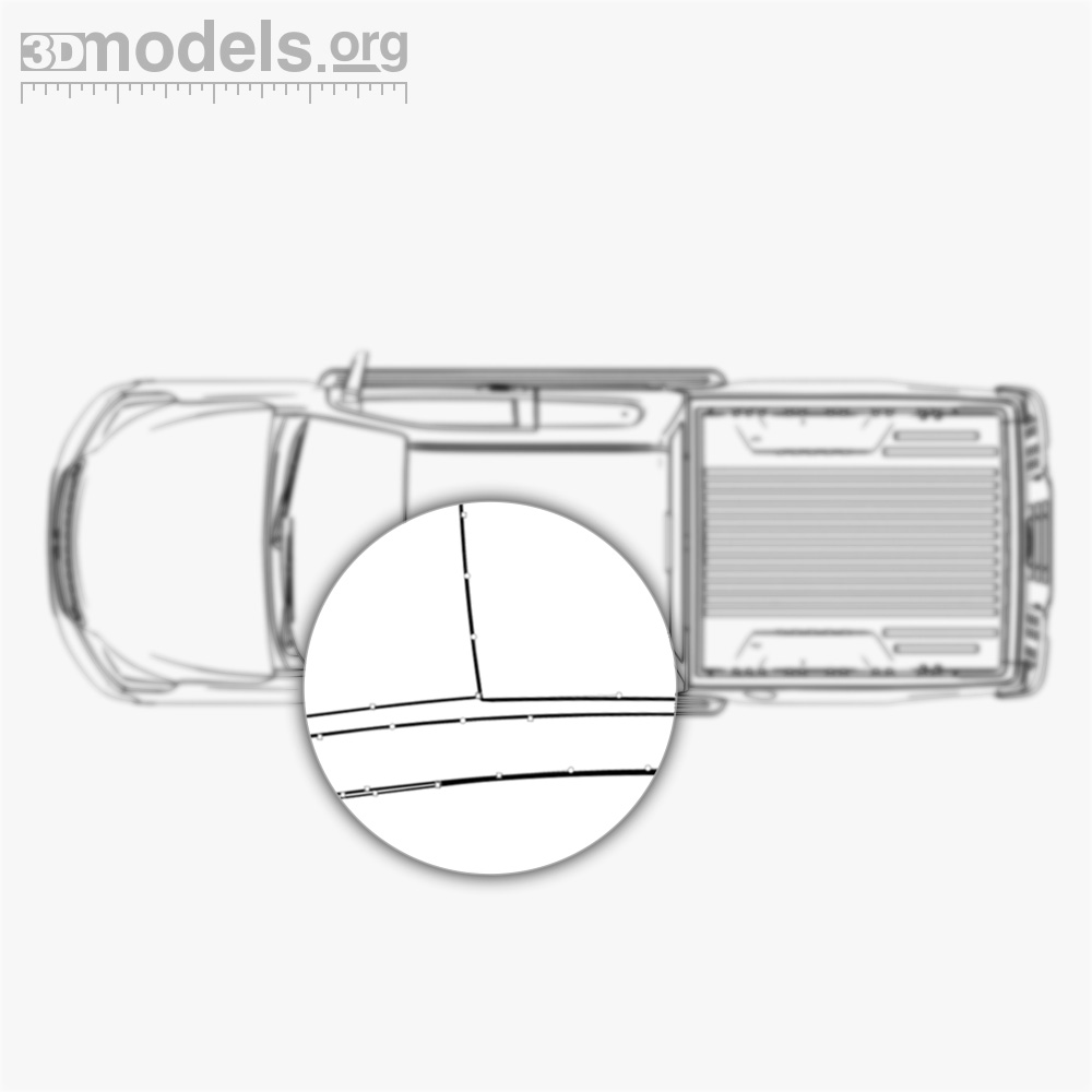 Chevrolet Colorado S-10 Extended Cab 2016 Vector Blueprint - 3DModels.org