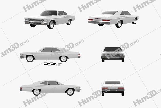 Chevrolet Impala blueprints Download in PNG - 3DModels.org