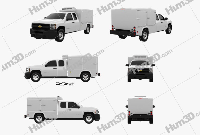 Chevrolet Silverado Hotshot II XL 2013 Blueprint Template - 3DModels.org
