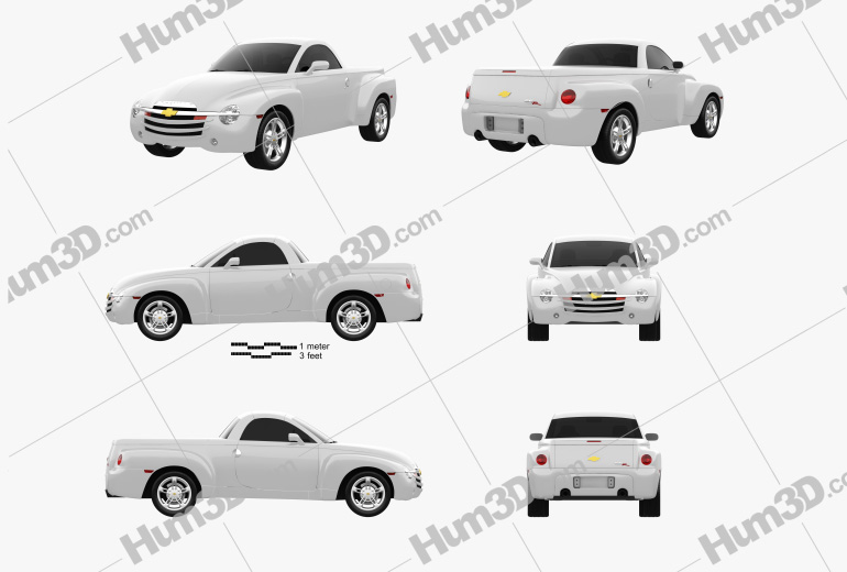 Chevrolet SSR 2006 Blueprint Template - 3DModels.org