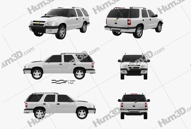 Chevrolet Blazer (BR) 2011 Blueprint Template - 3DModels.org