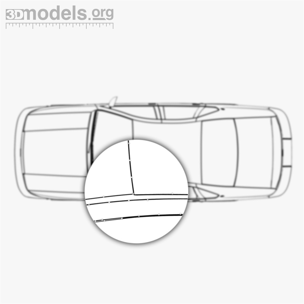 Chevrolet Impala SS 1996 Vector Blueprint - 3DModels.org
