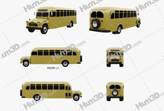 School bus blueprints Download in PNG - 3DModels.org