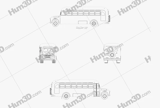 School bus blueprints Download in PNG - 3DModels.org