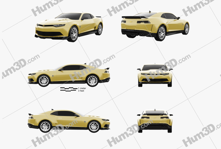 Chevrolet Camaro blueprints Download in PNG - 3DModels.org