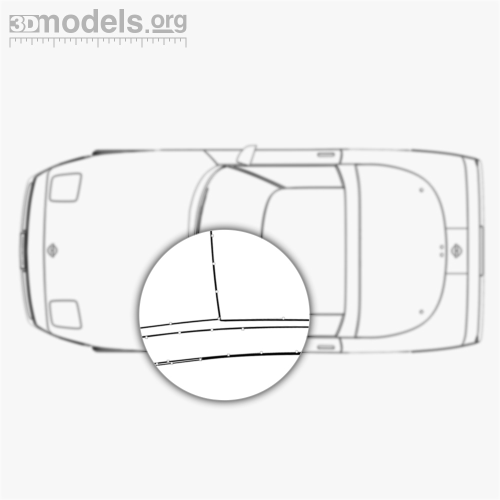 Chevrolet Corvette (C4) coupe 1996 Vector Blueprint - 3DModels.org