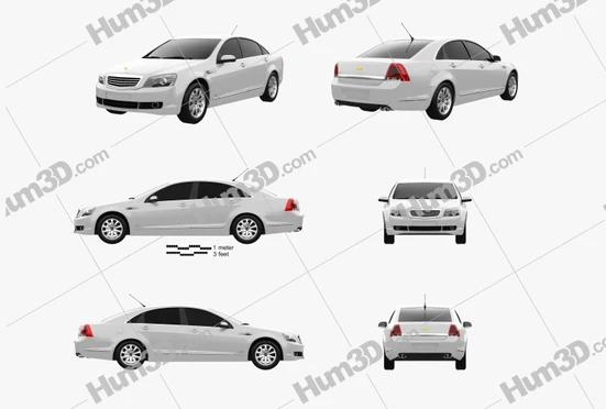 Chevrolet Caprice blueprints Download in PNG - 3DModels.org