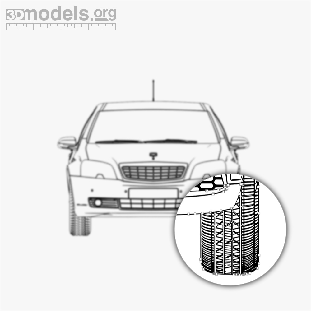 Chevrolet Caprice 2014 Vector Blueprint - 3DModels.org