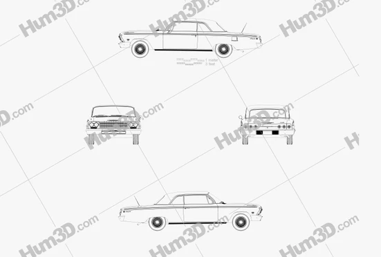 Chevrolet Impala blueprints Download in PNG - 3DModels.org