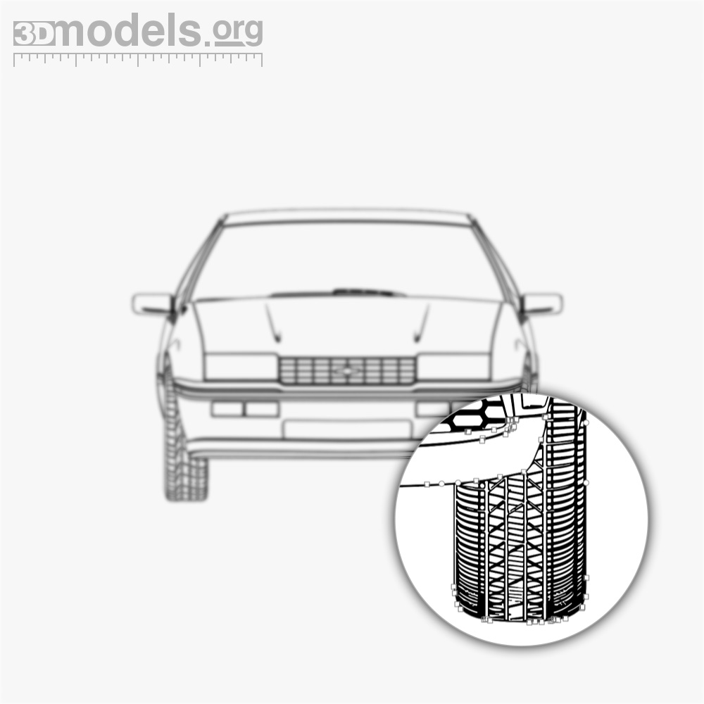 Chevrolet Beretta GT 1993 Vector Blueprint - 3DModels.org