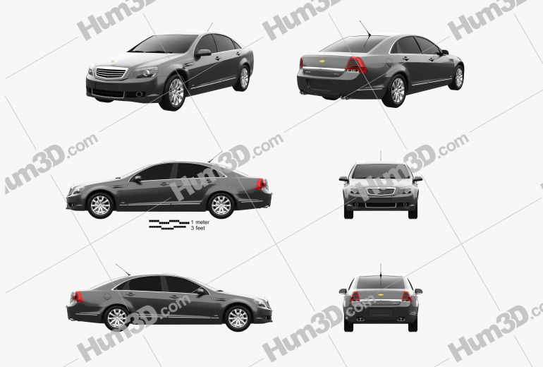 Chevrolet Caprice Royale 2017 Blueprint Template - 3DModels.org