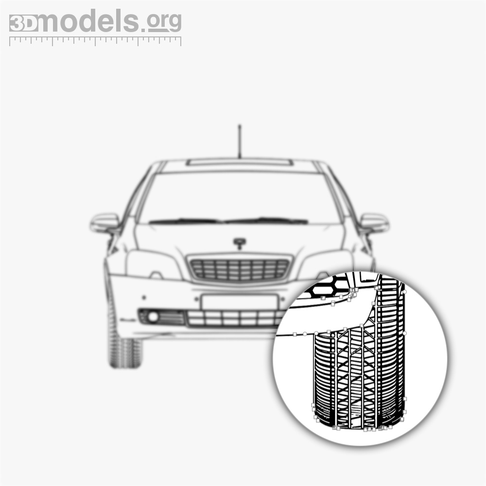 Chevrolet Caprice Royale 2017 Vector Blueprint - 3DModels.org