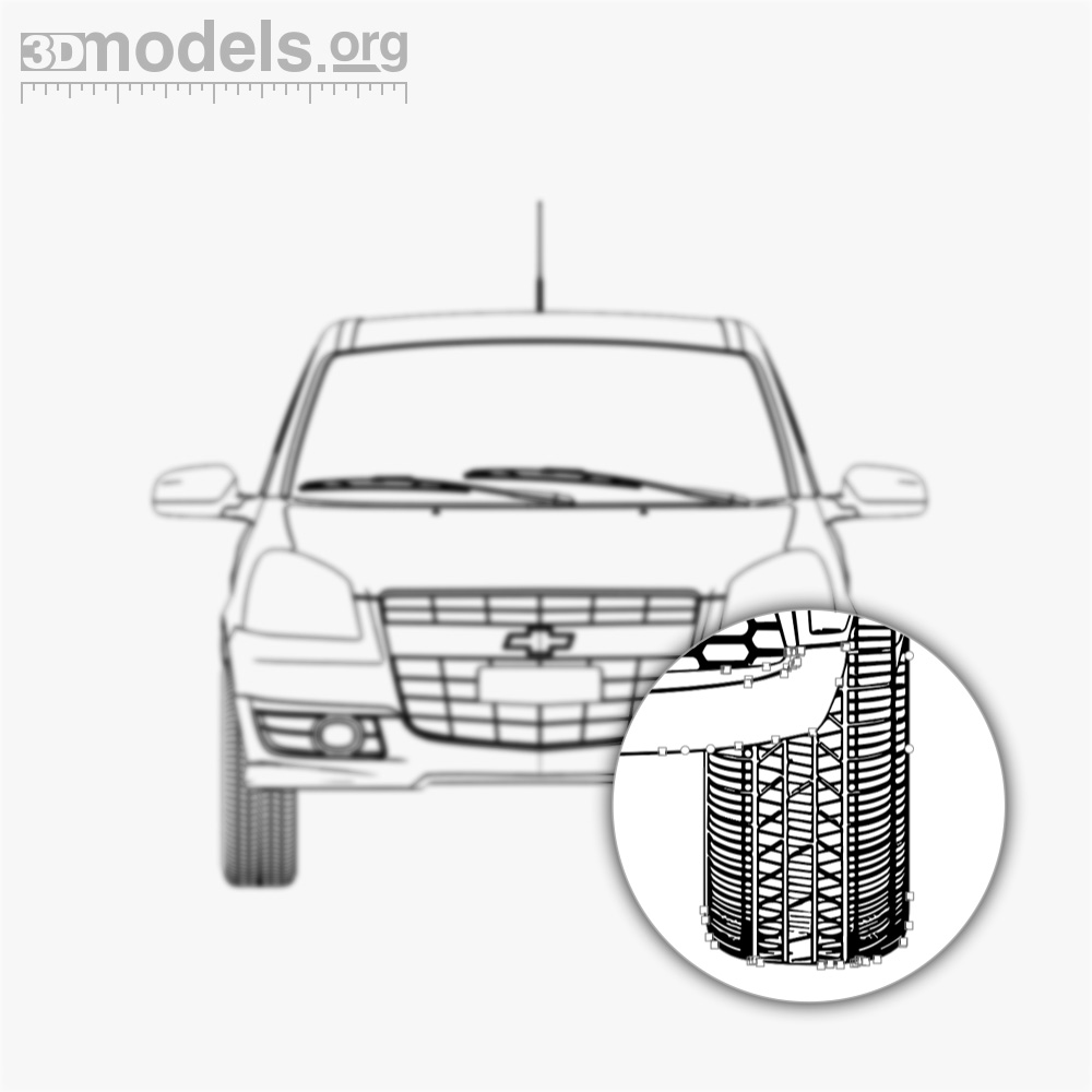 Chevrolet Chevy C2 2015 Vector Blueprint - 3DModels.org