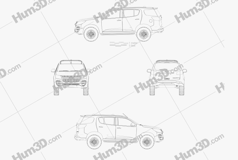 Chevrolet TrailBlazer 2019 Blueprint - 3DModels.org