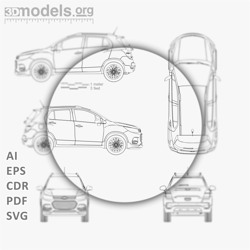 Chevrolet Trax 2016 Vector Blueprint - 3DModels.org