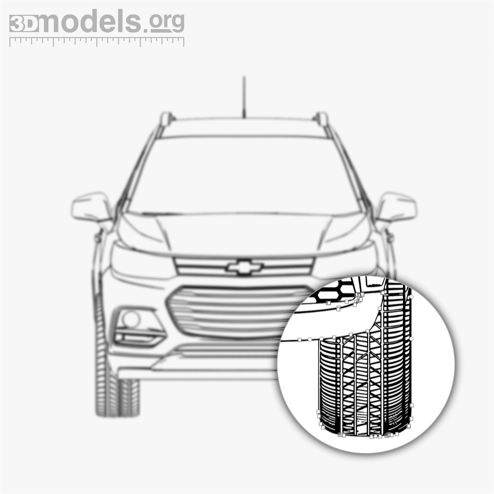 Chevrolet Trax 2016 Vector Blueprint - 3DModels.org