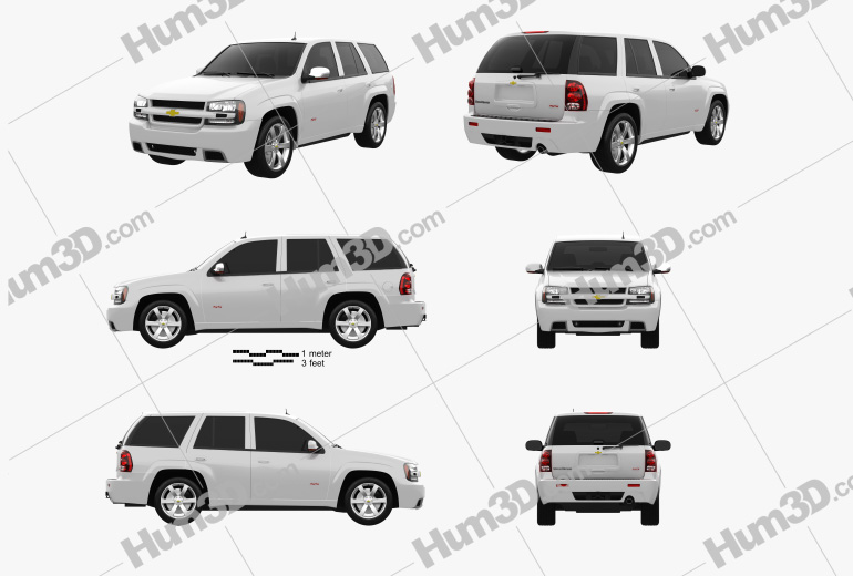 Chevrolet TrailBlazer SS 2009 Blueprint Template - 3DModels.org