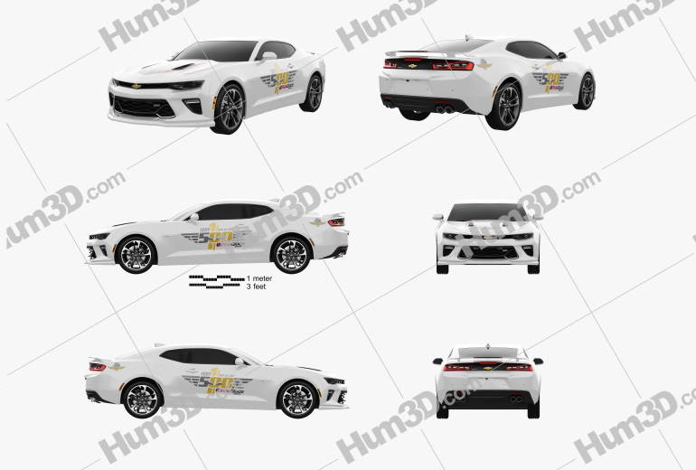 Chevrolet Camaro SS Indy 500 Pace Car 2017 Blueprint Template ...