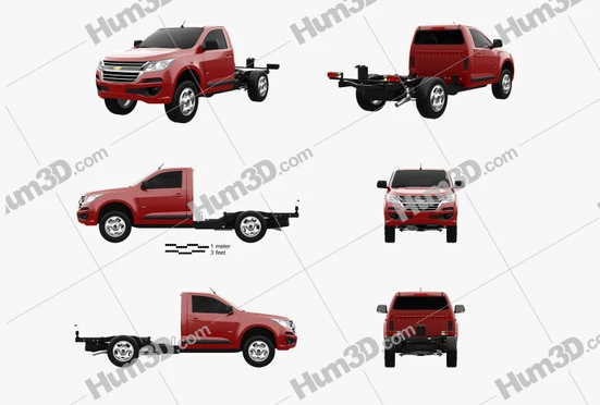 Chevrolet S10 blueprints Download in PNG - 3DModels.org